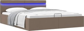Rám postele s úložným prostorem LED taupe textil 160 x 200 cm 285628