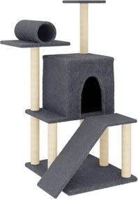 Škrabadlo pro kočky se sisalovými sloupky tmavě šedé 110,5 cm 172063