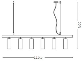 Ideal Lux Závěsné svítidlo DYNAMITE SP6, š. 115,5 cm Barva: Bílá