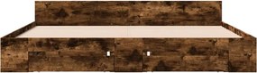 Rám postele se zásuvkami kouřový dub 200 x 200 cm kompozit 3280724
