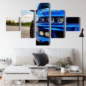 Vícedílný obraz Přední Část Modrého Sportovního Vozu Nedostatek Nedostatek Plátno Canvas 250x150
