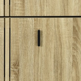HOMCOM Skříň na boty se 3 klapkami, na 18 párů, 3 oddílová skříň na boty, velká kapacita pro předsíň, chodbu, obývací pokoj, 63 x 24 x 117 cm, dub