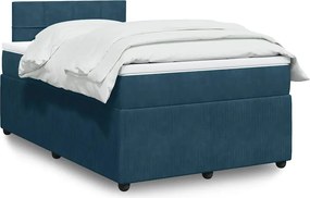 Box spring postel s matrací modrá 120 x 190 cm samet 3289990