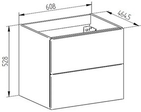 EBS KUBA Skříňka umyvadlová 61 cm, dub halifax