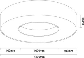 LED Stropní svítidlo LED/115W/230V 3000/4000/6500K pr. 120 cm bílá