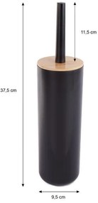 Erga Madera, toaletní WC kartáč na postavení, černá-hnědá, ERG-YKA-P.MADERA-BLK