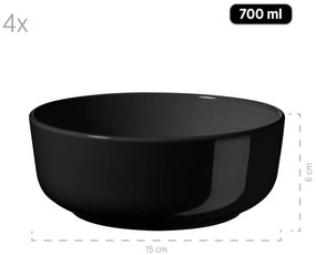 Mäser 16dílná jídelní sada ALENIA, černá