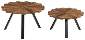 Konferenční stolky - masivní pražcové dřevo | 2 ks