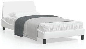 vidaXL Rám postele s čelem bílý 100x200 cm umělá kůže