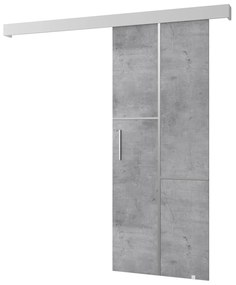 Posuvné dveře 90 cm Sharlene VII (beton + bílá matná + stříbrná). 1043877