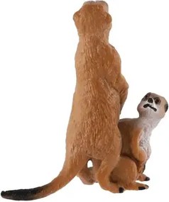 ZOOTED Figurka Surikata s mládětem světle hnědá / Plast / 8 cm / od 3