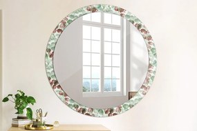 Kulaté dekorativní zrcadlo Eukalyptus fi 100 cm