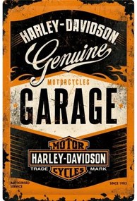 Plechová cedule Harley Davidson - Garage (40x60), (40 x 60 cm)