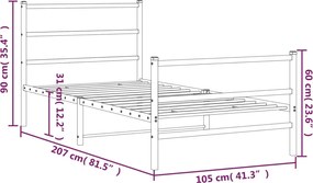 vidaXL Kovový rám postele s hlavovým a nožním čelem 100 x 200 cm [355427] Barva: Bílá