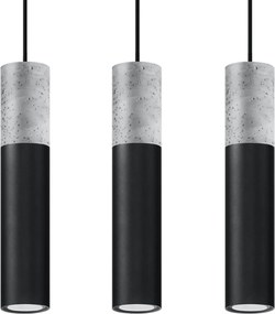 Sollux Lighting Závěsné svítidlo BORGIO 3L černé