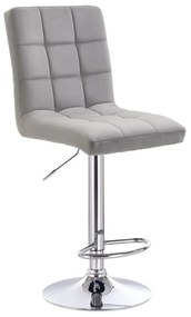 LuxuryForm Barová židle TOLEDO VELUR na stříbrném talíři - světle šedá