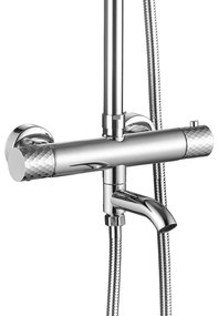 Rea Lungo Diamond, sprchová/vanová sada s termostatickou baterií, hlavovou a ruční sprchovou hlavicí, chromová, REA-P5961