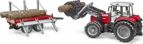 Bruder 02046 Massey Ferguson 7480 s čelním nakladačem a přepravníkem d