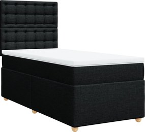 Box spring postel s matrací černá 90x190 cm textil 3291151