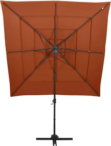 4stupňový zahradní slunečník hliníková tyč terakota 250x250 cm 313825