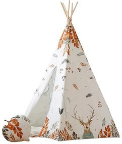 Moi Mili Barevný bavlněný teepee stan Forest friends 170 x 130 cm