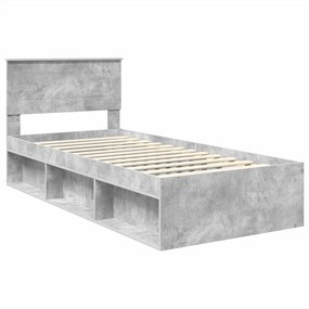 Rám postele s čelo Betonově šedá 100 x 200 cm Kompozitní dřevo 3407916