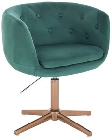 LuxuryForm DESIGN Otočné křeslo MONTANA VELUR na zlatém kříži - zelené