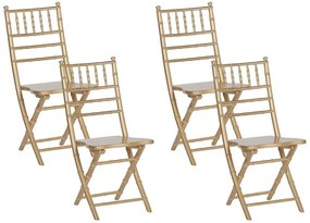 Sada 4 dřevěných židlí, zlaté MACHIAS Beliani
