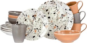 XXXLutz KOMBINOVANÁ SOUPRAVA Terrazzo Mix 16dílné Creatable - Online Only nádobí - 007768067401