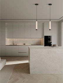 Matně černé hliníkové LED stmívatelné závěsné svítidlo se skleněným stínidlem ø 6,5 cm Glovia – Nova Luce