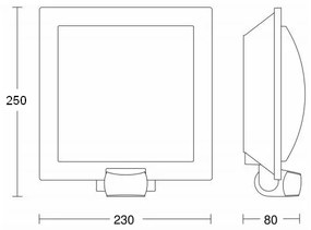 Steinel 566814 - Venkovní nástěnné senzorové svítidlo 1xE27/60W/240V L 20 S IP44