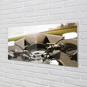 Obraz na skle Motocyklu silničního oblohy top 100x50 cm