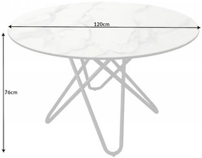 Noble Home Bílý jídelní stůl Circular 120 cm