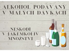 Plechová cedule Alkohol podávaný... II Velikost: A4 (30 x 20 cm)