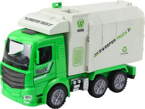 LEAN Toys Popelářské auto městské se světly a zvuky, zelené