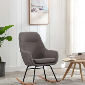 Houpací křeslo světle šedé textil 289537