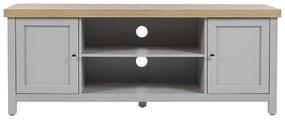 TV stolek s efektem světlého dřeva/šedý HAMP Beliani