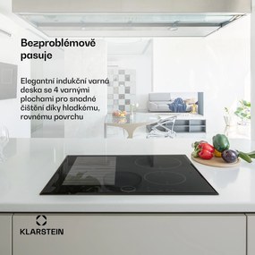 Klarstein Delicatessa 60 Hybrid, indukční varná deska, 7000 W, 4 zóny, černá