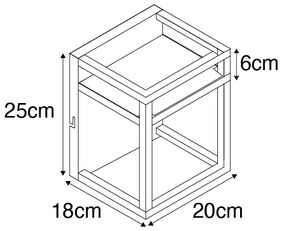 Průmyslová nástěnná lampa černá s policí - Cage Rack