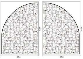 PIPPER. Ochranná textilní nálepka na zeď - Oblouk - Psi Velikost: 83x60cm, Jméno: Se jménem