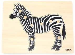 Dětské dřevěné puzzle vkládačka Montessori Viga Zebra Barva: multicolor