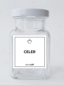 Samolepka na kořenky CELER bílá 5 × 5 cm tučné písmo