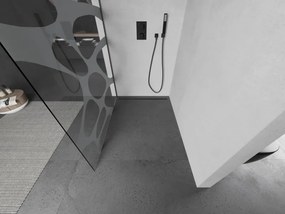 Mexen Kioto, sprchová zástěna Walk-In 100 x 200 cm, 8mm čiré sklo bílý vzor, ​​grafitový profil, 800-100-101-66-97