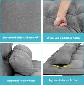 Costway Podlahová pohovka Nastavitelná rozkládací pohovka