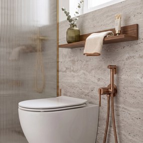 Rea, Podomítková bidetová baterie Rea Grace Brush Copper, REA-B4504