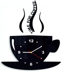 Nástenné hodiny  šálka, 3D zrkadlové nálepky  I SENTOP FL-z16-YELLOW-1018