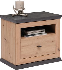 XXXLutz NOČNÍ STOLEK, tmavě šedá, dub artisan, 63/55/38 cm Hom`in - 000003002922