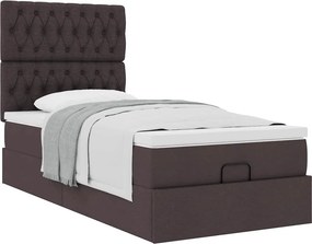 Osmanský rám postele s matrací tmavě šedá 90x190cm textil 3313205