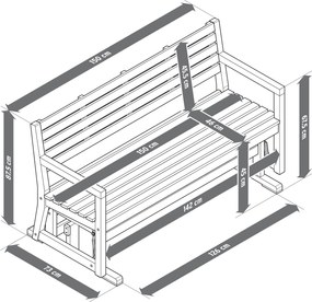 Tchibo - Zahradní houpací lavice - barva: hnědá