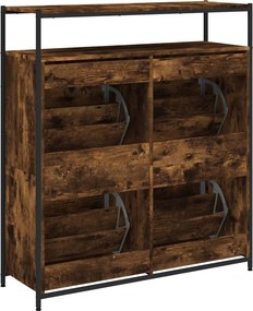 Botník se 4 výklopnými zásuvkami kouřový dub 100 x 34 x 112 cm 3214415